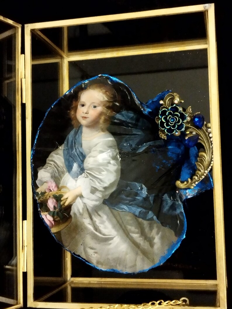 Hand Painted Saint Jacques Shell Jewelry Dish, Shell Art Ring Tray ...