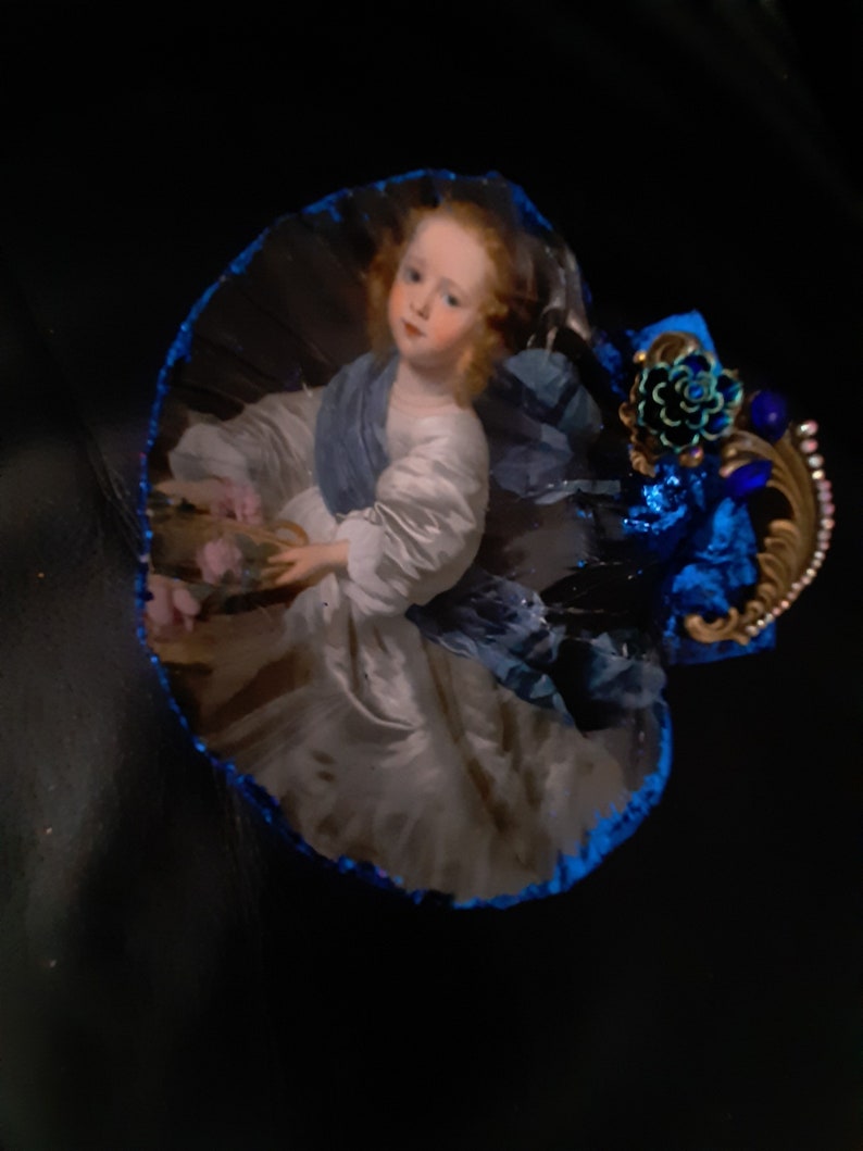 Hand Painted Saint Jacques Shell Jewelry Dish, Shell Art Ring Tray ...