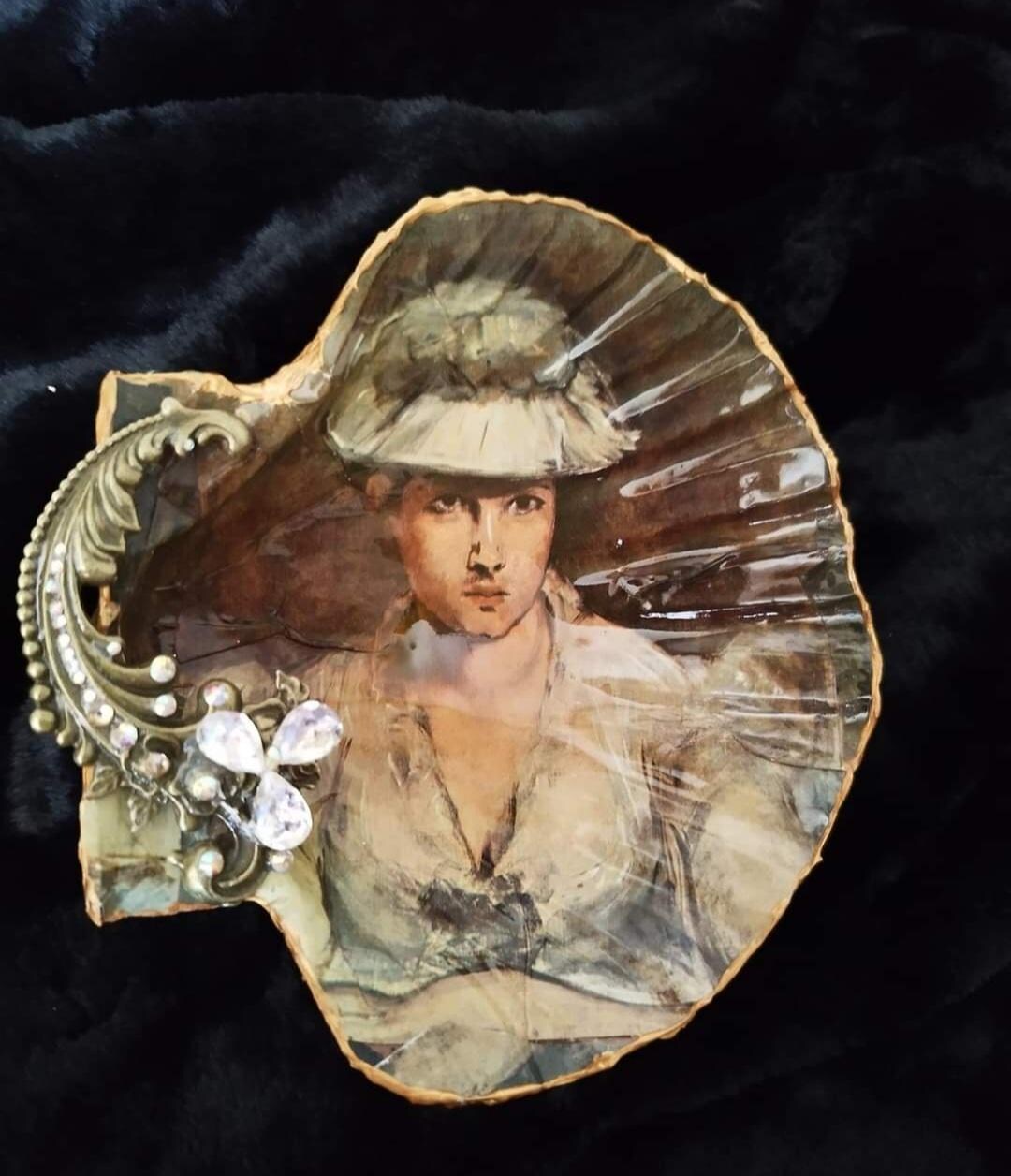 Hand Painted Saint Jacques Shell Jewelry Dish, Shell Art Ring Tray ...
