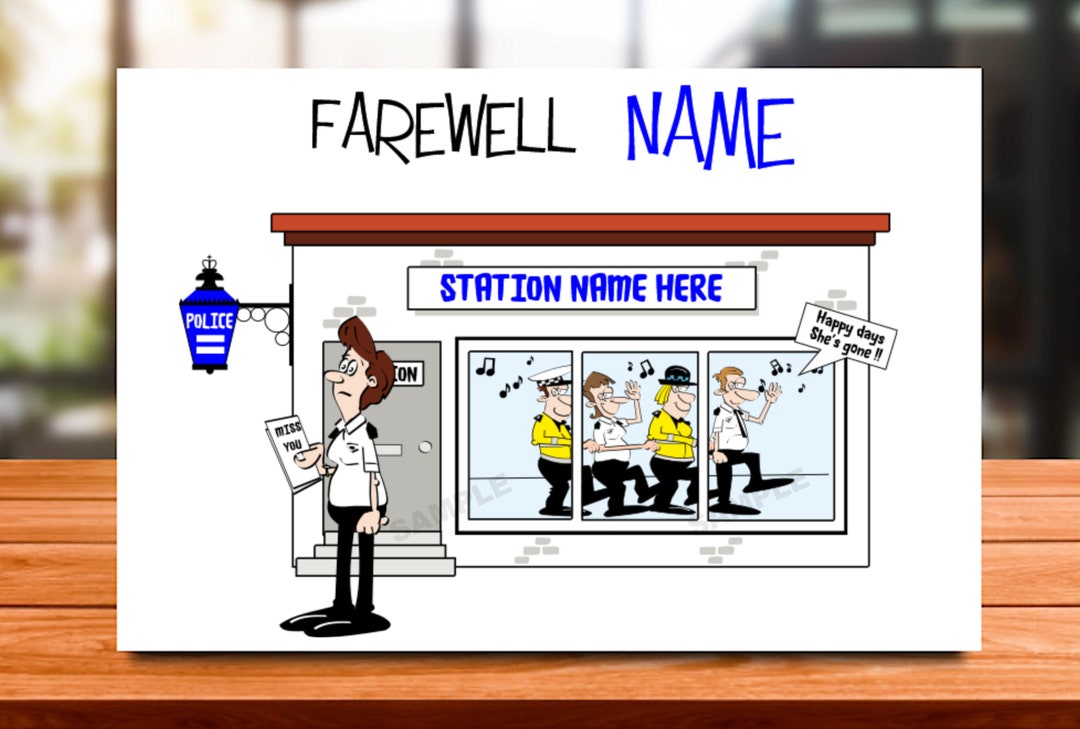 Personalised Police Retirement Card, Leaving, Farewell Greeting Card ...
