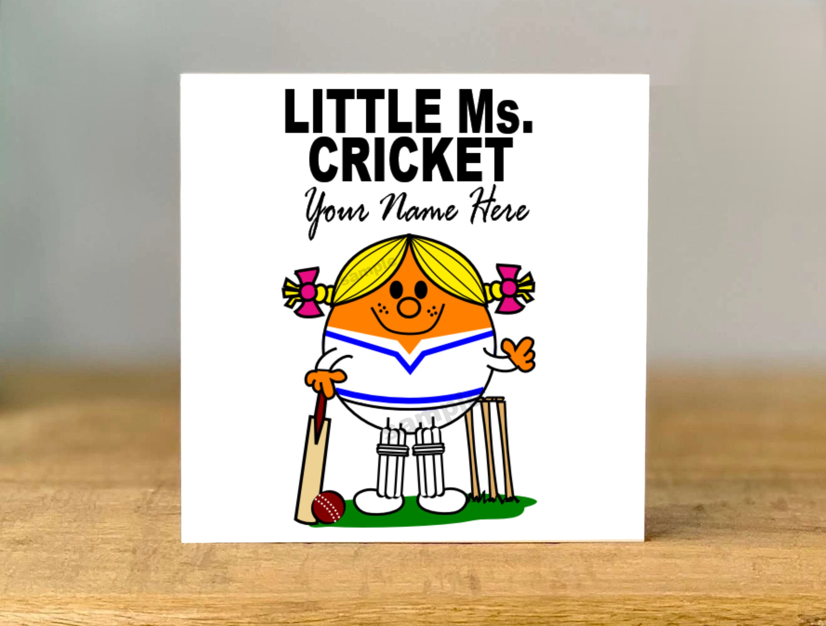 Personalised LITTLE Ms. Cricket Fan Greeting Card, Cricketer, Birthday ...