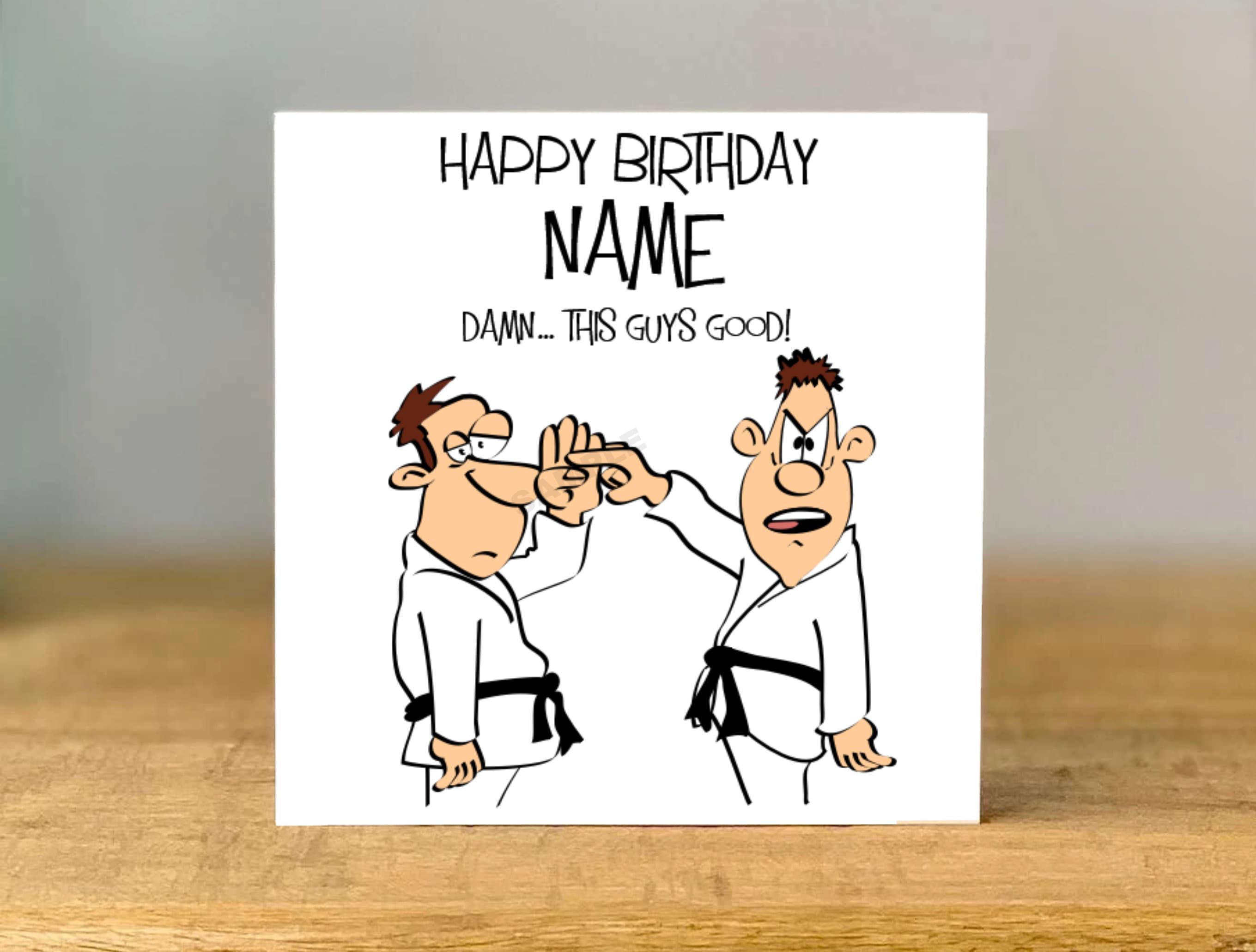 Personalised Martial Arts Birthday Card, Funny Judo Karate Design - Etsy UK