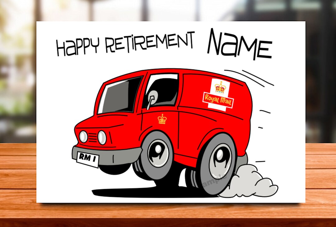 Personalised Postman Retirement Card: Royal Mail Theme, College, Dad ...