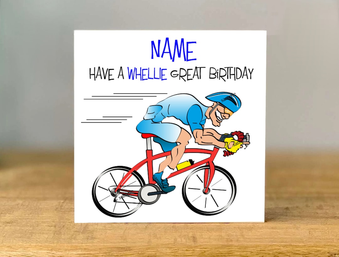 Personalised Cyclist Birthday Card Bike Greeting Card, Son, Dad ...