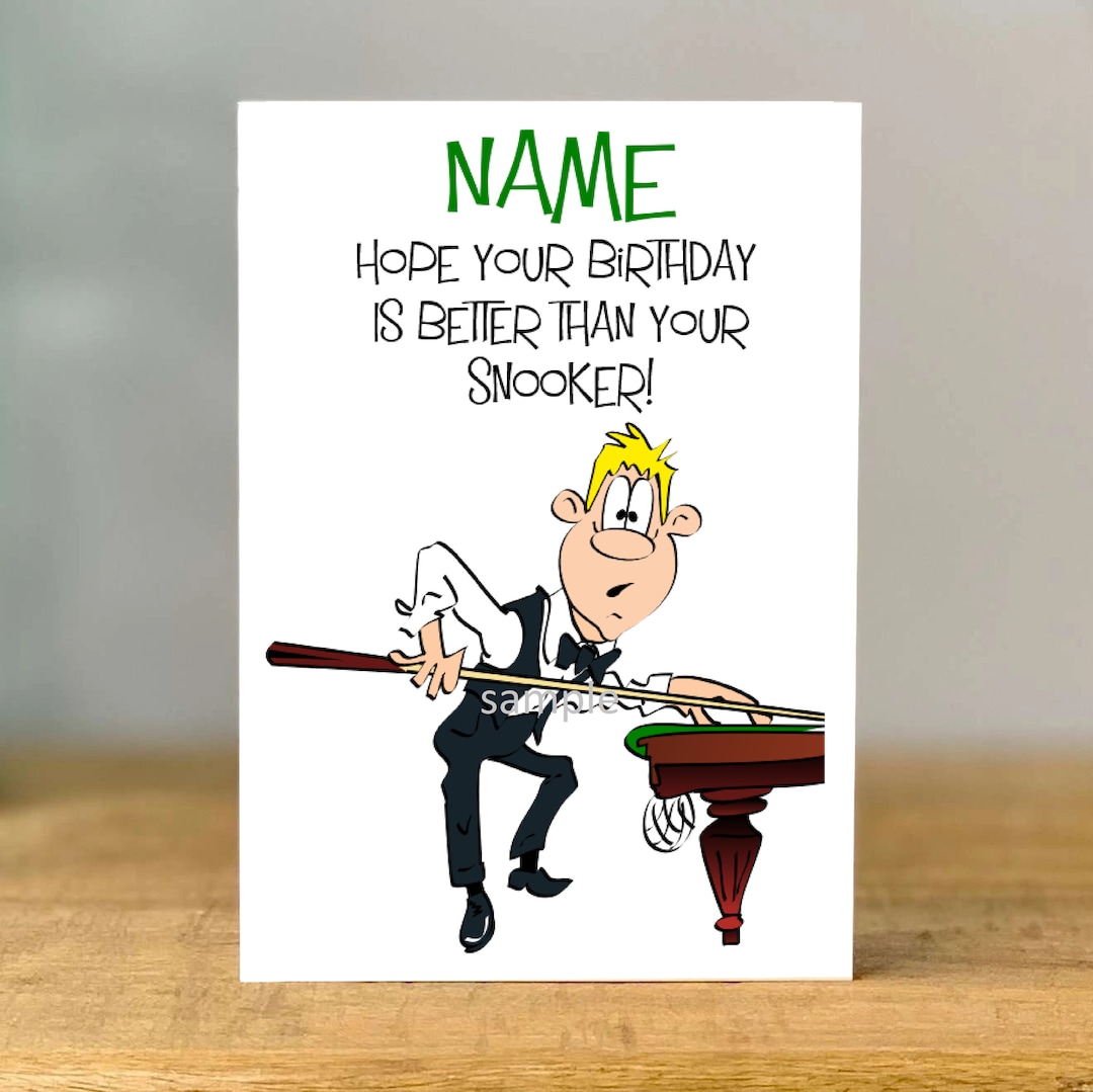 Personalised Snooker Fan Birthday Card, Inspired. Best Friend, Football ...