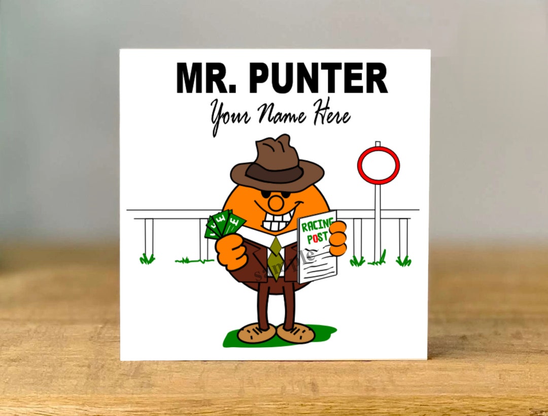 Personalised Mr. Punter Card: Horse Racing Fan, Birthday Card, Betting ...