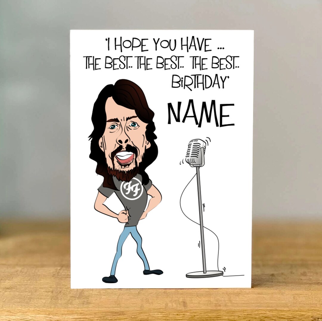 Personalized Dave Grohl Inspired Birthday Card: Rock Music Gift - Etsy UK