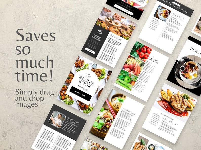 Cookbook Template, Recipe Book Template, Editable Canva, Recipe Card ...