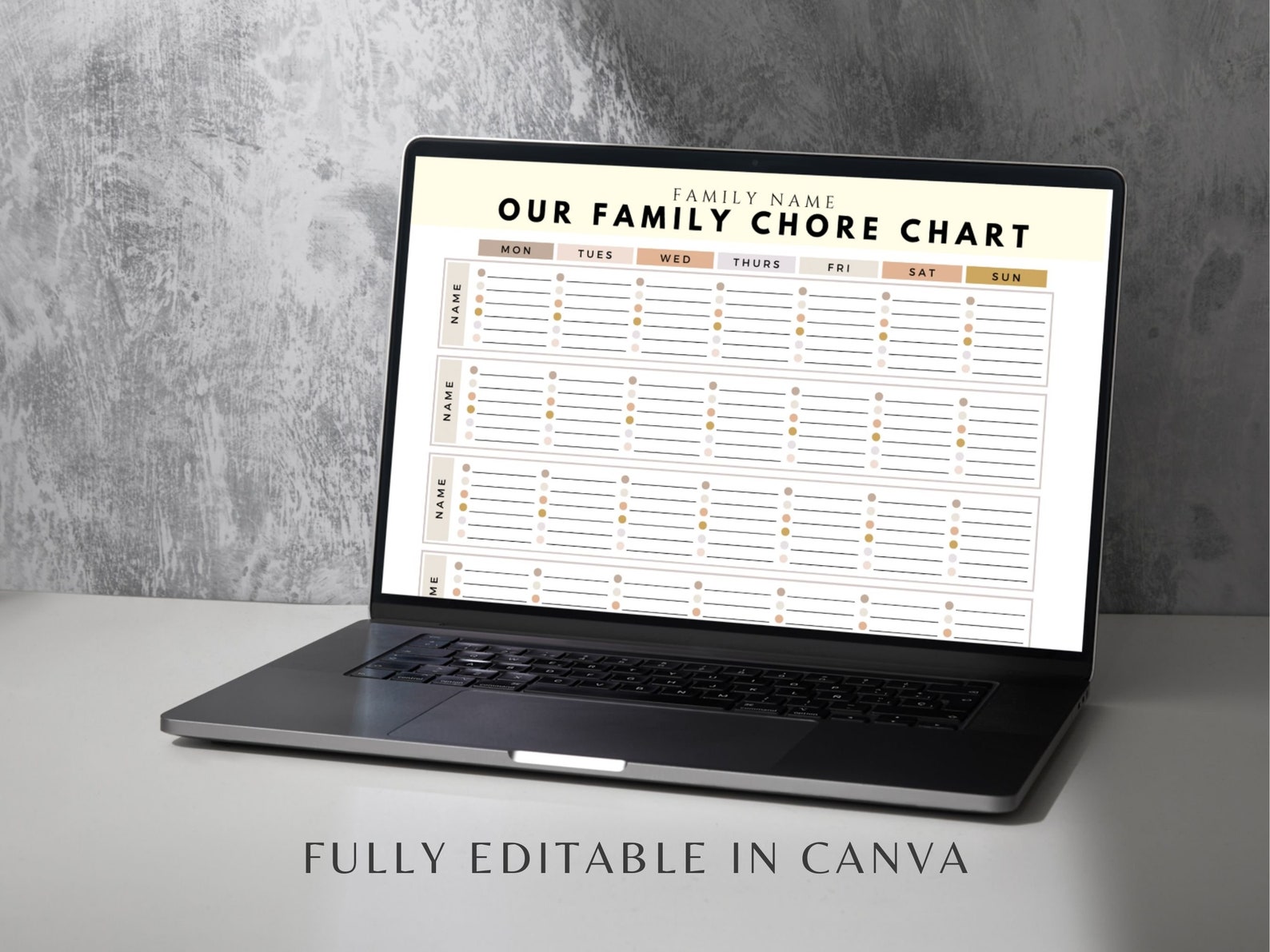 Family Chore Chart, Editable, Printable PDF, Family Chore List ...