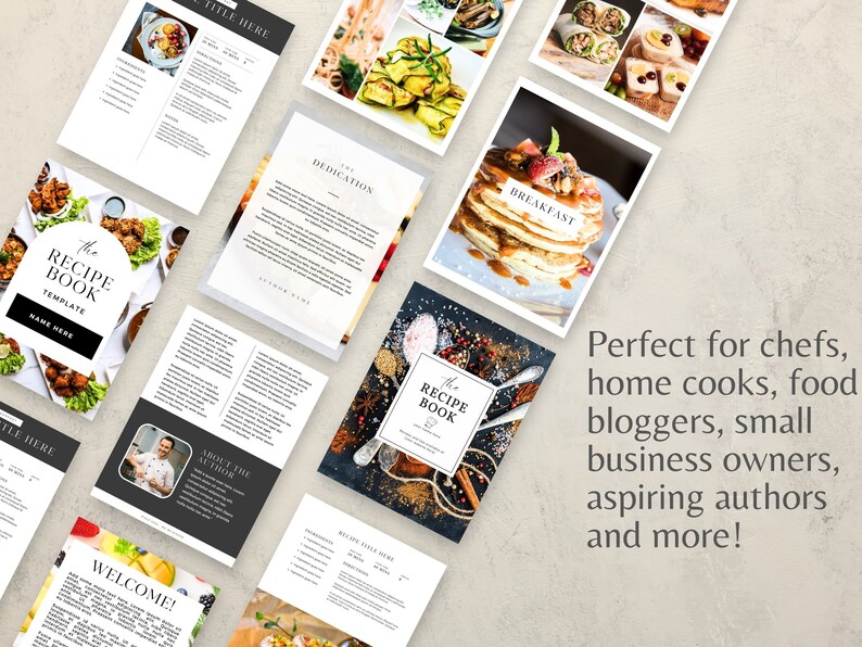 Cookbook Template, Recipe Book Template, Editable Canva, Recipe Card ...