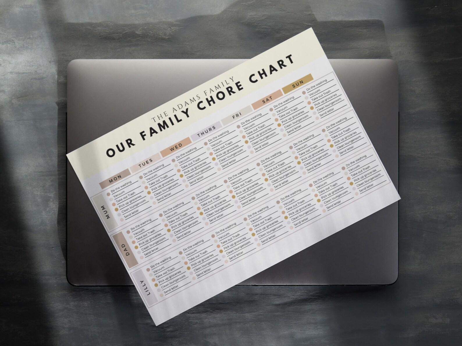 Family Chore Chart, Editable, Printable PDF, Family Chore List ...