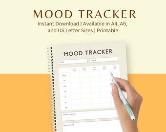 Mood Tracker Printable, A Year in Pixels, Mood Journal, Emotion Tracker ...