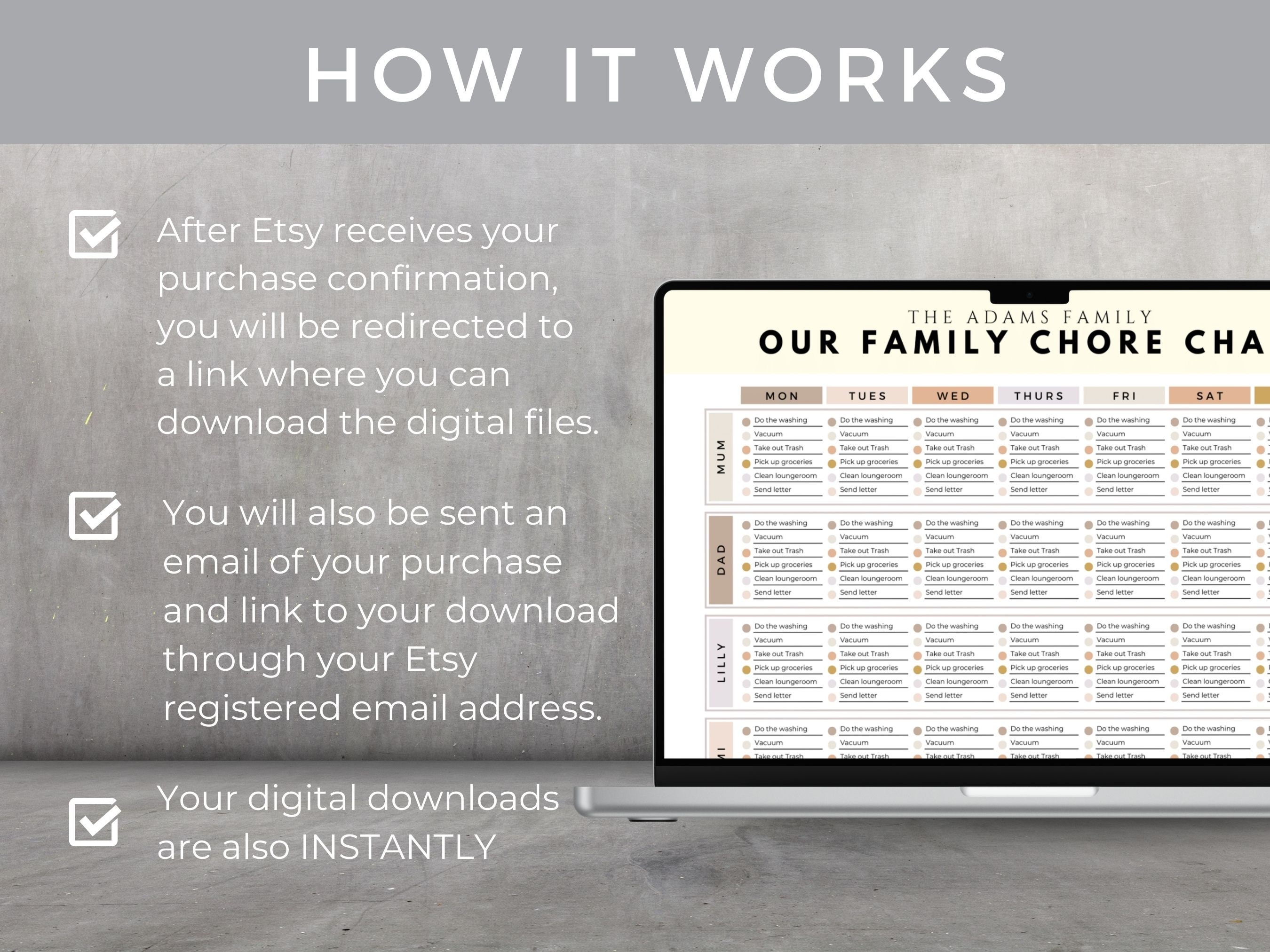 Family Chore Chart, Editable, Printable PDF, Family Chore List ...