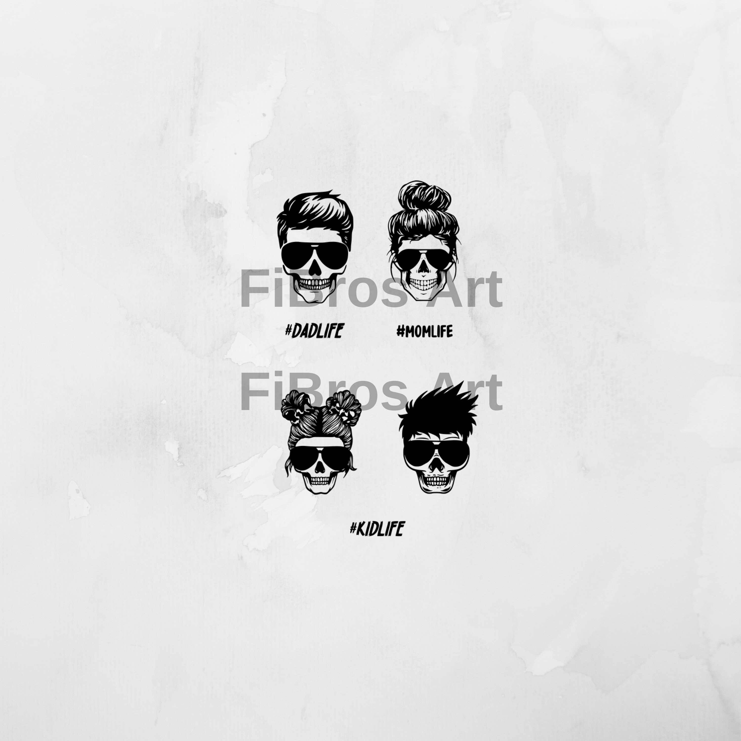 Skull Svg- Skeleton Svg- Fam Life Svg- Mom Life Svg- Dad Life Svg- Kid ...