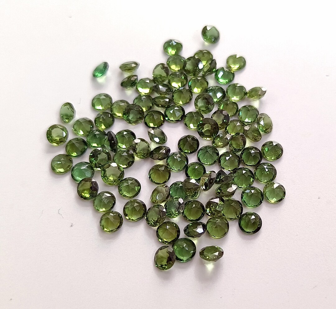 3.5mm Natural Dark Green Tourmaline Round Faceted - Green Tourmaline - Etsy