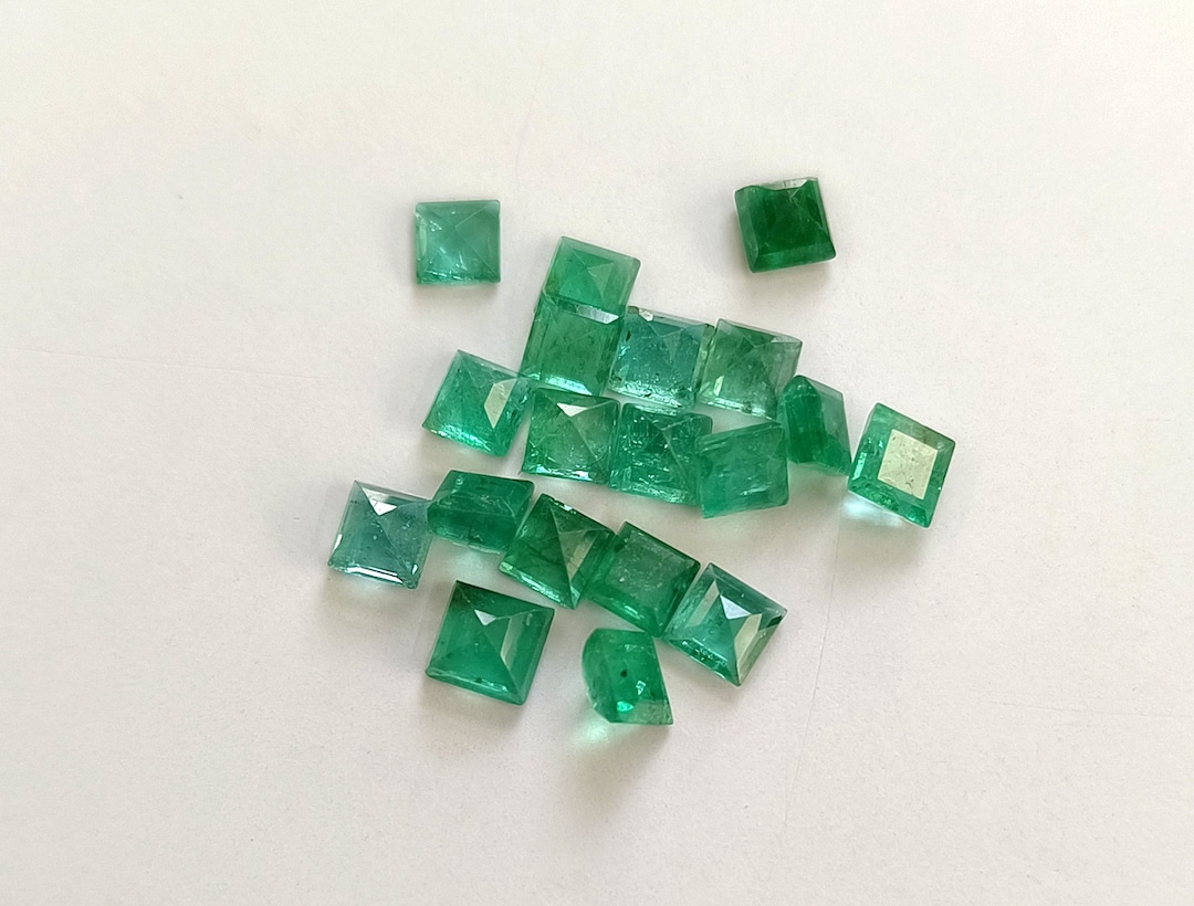 4mm Natural Emerald Green Square Cut Emeralds Loose Gemstone - Etsy