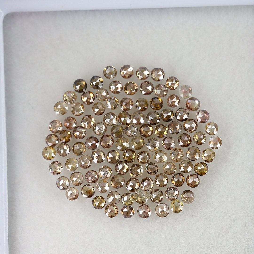 3MM Natural Light Brown Diamond Round Rosecut Gemstone. - Etsy