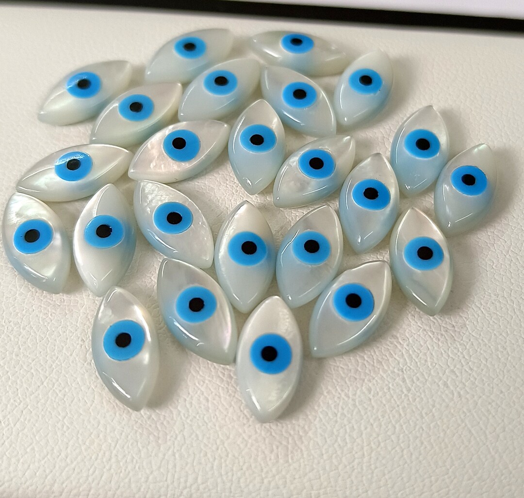 Evil Eye Mother of Pearl Marquise Beads Making Evil Eye Jewelry, Pearl ...