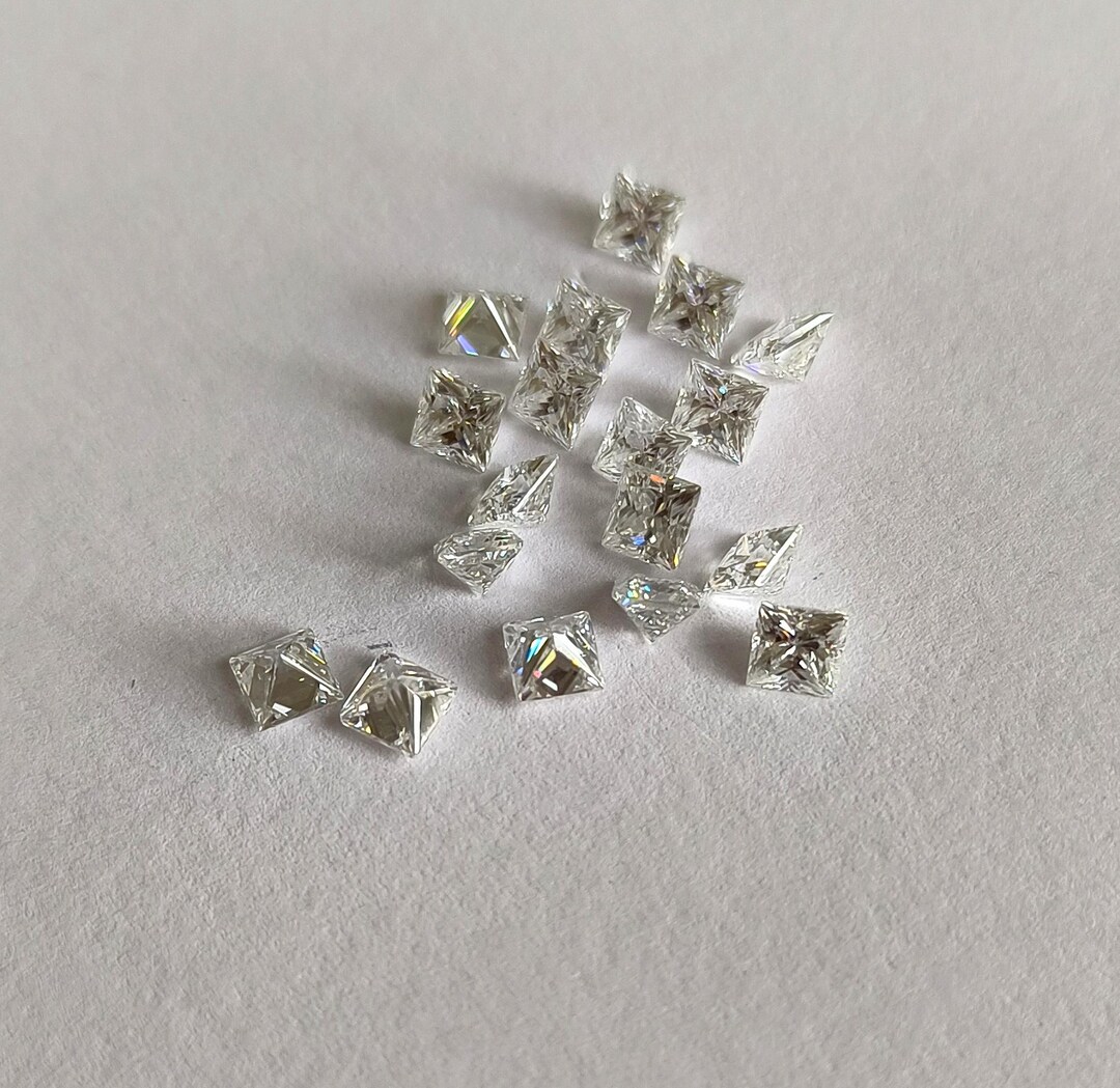 2.5mm Moissanite Square Princess Cut Wholesale Lot VVS Purity FG - Etsy