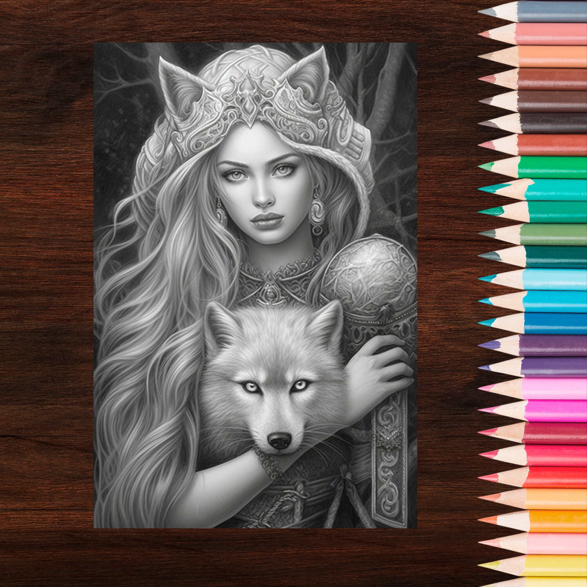 5 Girls With Wolves Coloring Book Fairytale Coloring Pages - Etsy