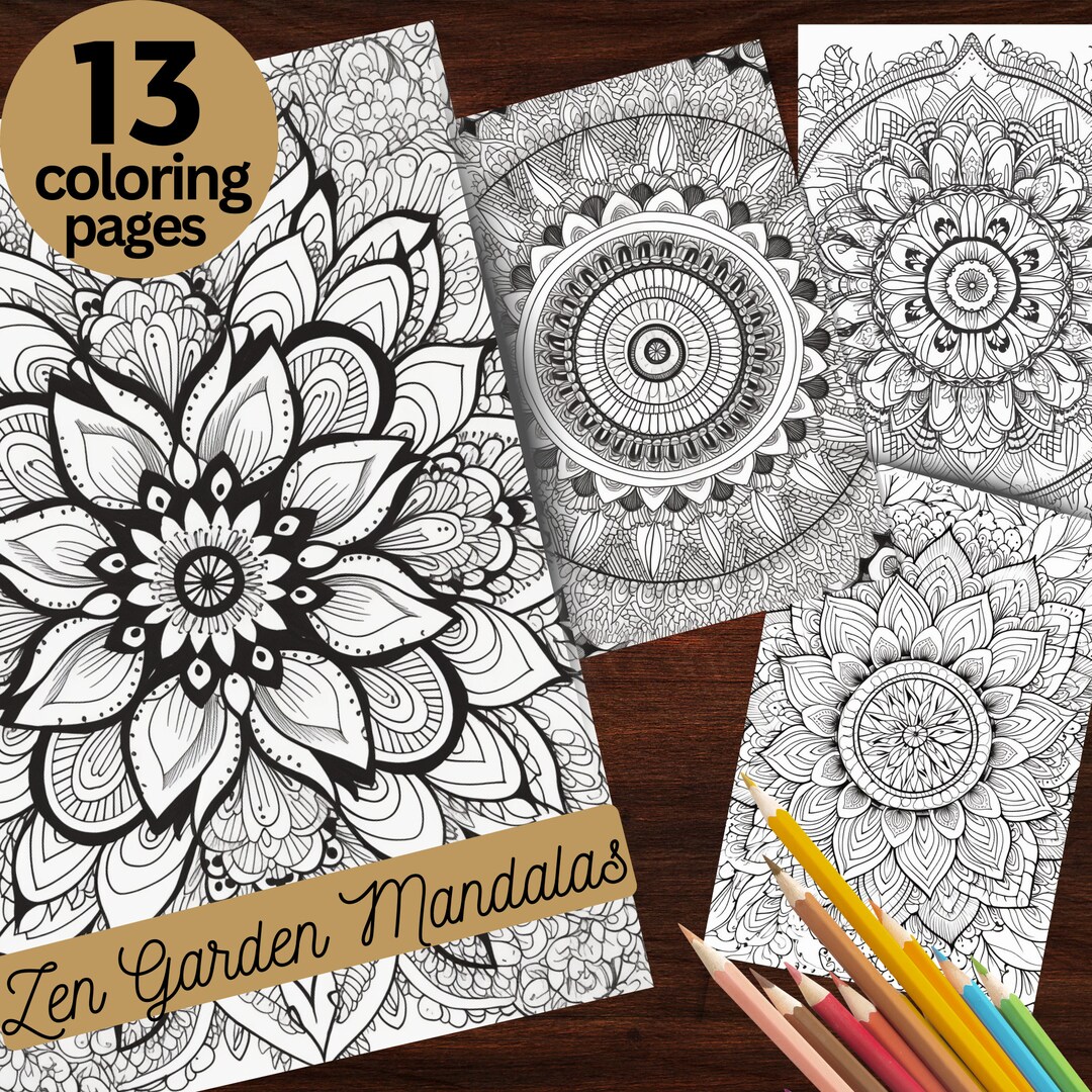 Mandalas Stress Relieve Coloring Pages Detailed Mandala - Etsy