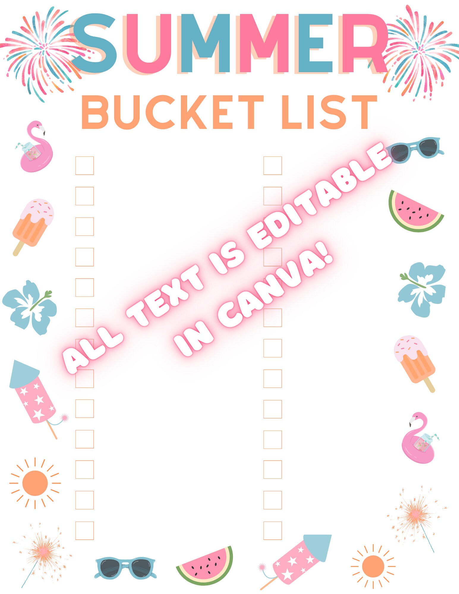Summer Bucket List Printable ,to Do List, Kids Summer Activities ...