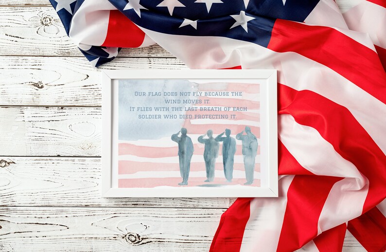 Memorial Day Art Print, Printable, Instant Download, Veteran, Soldier ...