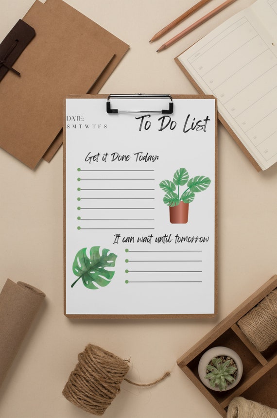 Monstera to Do List Printable Cute Office Notebook Plant - Etsy