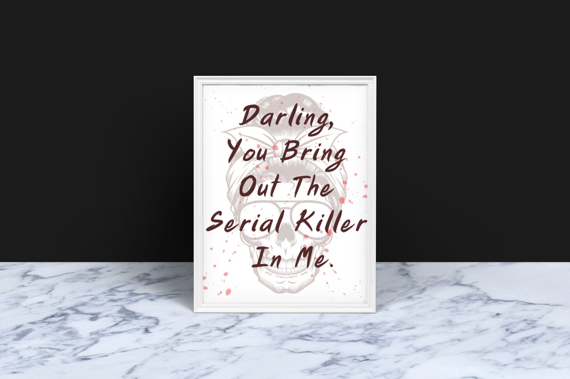 True Crime Printable, Serial Killers Sign, Darling, Blood Spatter ...