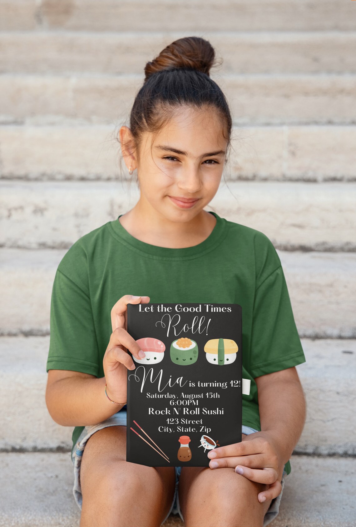 Sushi Birthday Invitation Sushi Themed Party Sushi - Etsy