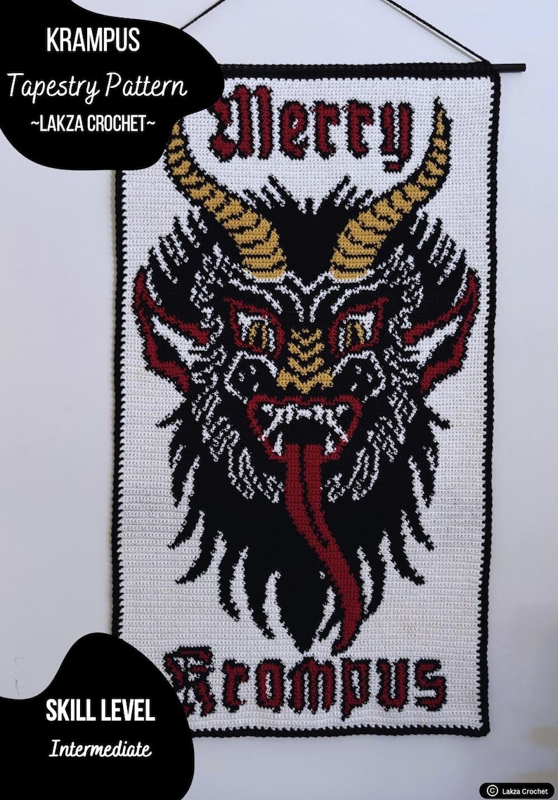 Krampus Crochet Tapestry Pattern - Etsy
