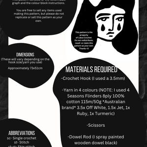 Crochet Pattern Panther Dagger Traditional Tattoo Wall Hanging Tapestry ...