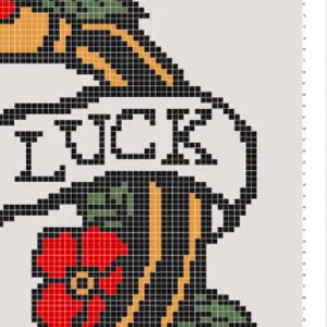 Luck Horseshoe Traditional Tattoo Crochet Wall Hanging Tapestry Pattern ...