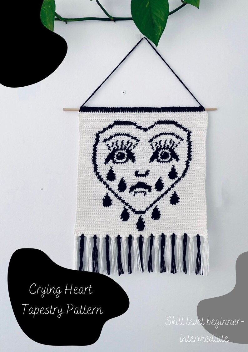Crying Heart Crochet Wall Hanging Pattern - Etsy