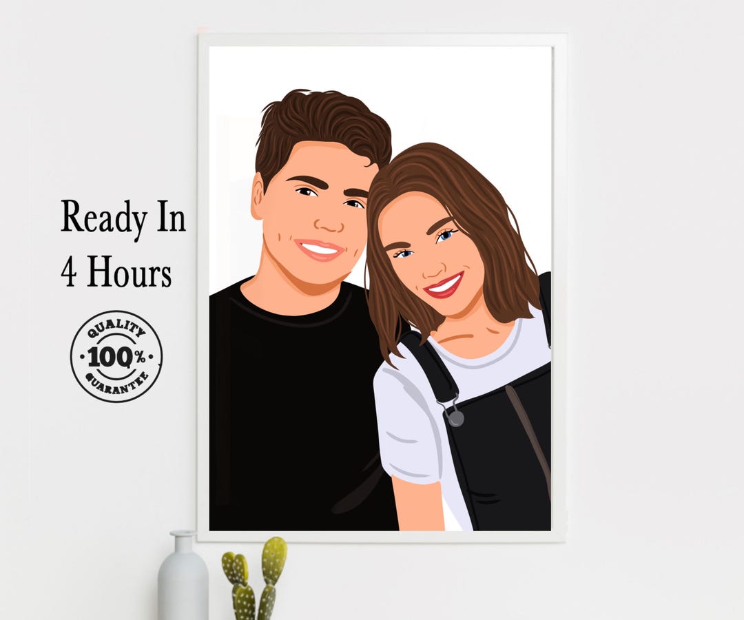 Custom Illustration From Photo, Digital Portrait, Engagement Drawing ...