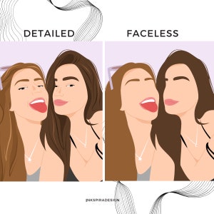 Custom Faceless Portrait, Family Portrait Print, Custom Portrait ...