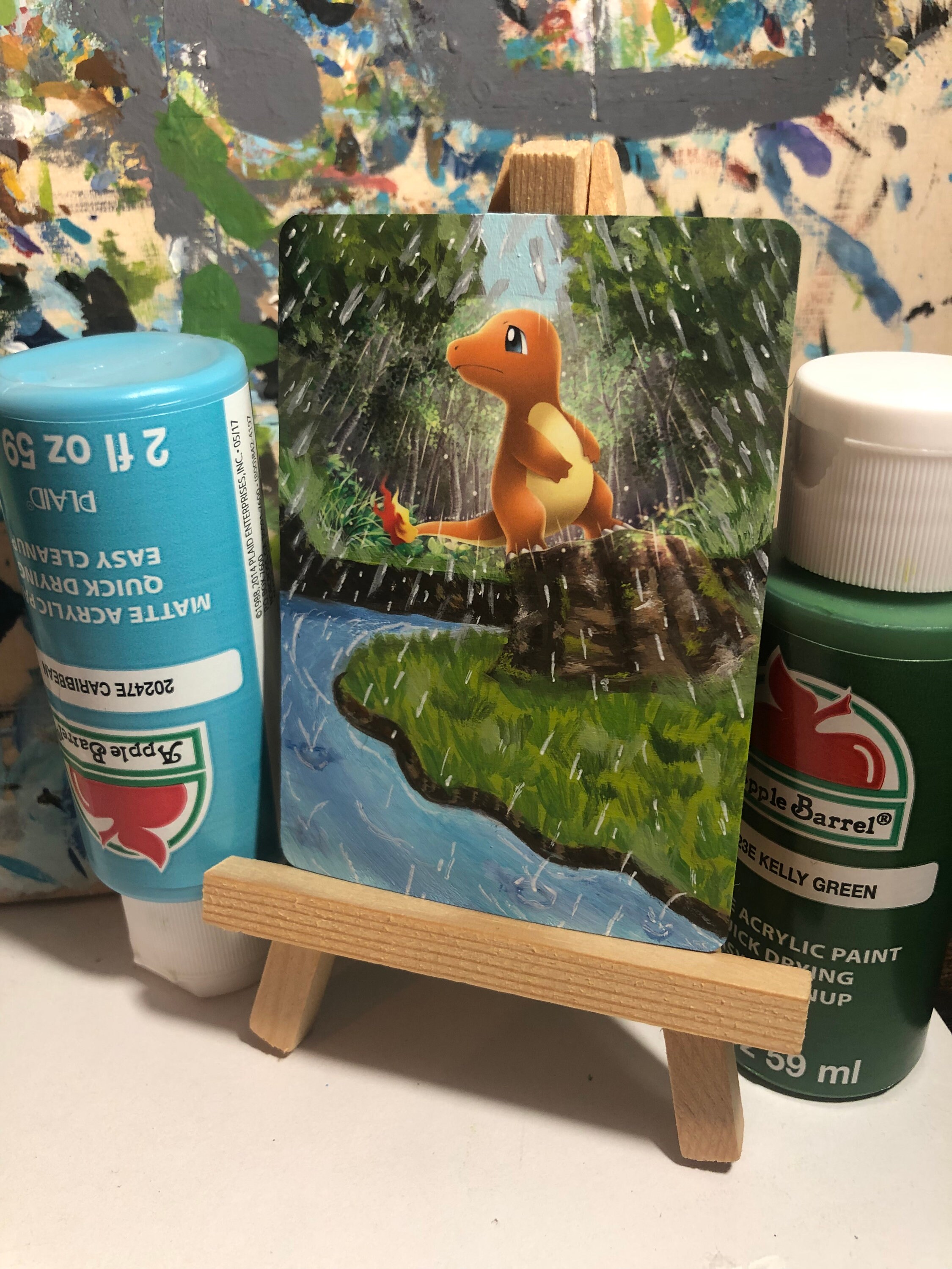 Charmander Altered Painted Card Pokémon Card Hand Made - Etsy
