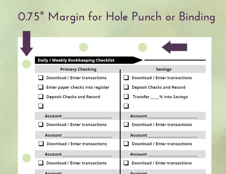 Form-fillable Daily & Weekly Bookkeeping Checklist for Small Business ...