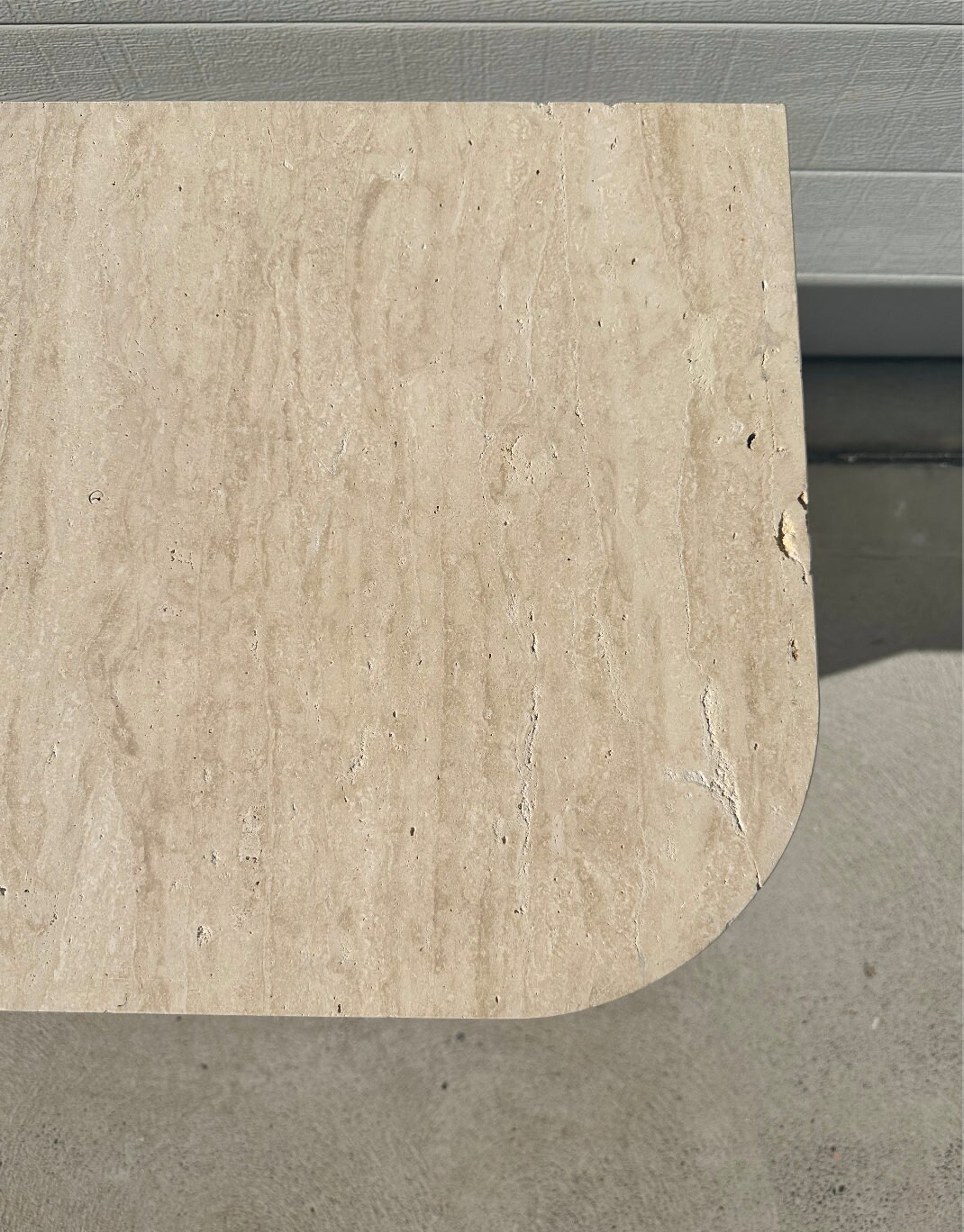 Travertine Side Table Pair of Two curved Top - Etsy