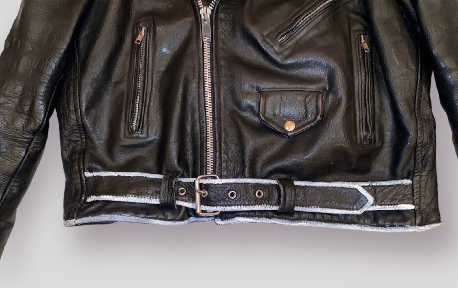 Amazing Very Rare Original Hand Painted Customised Unisex Leather Biker ...