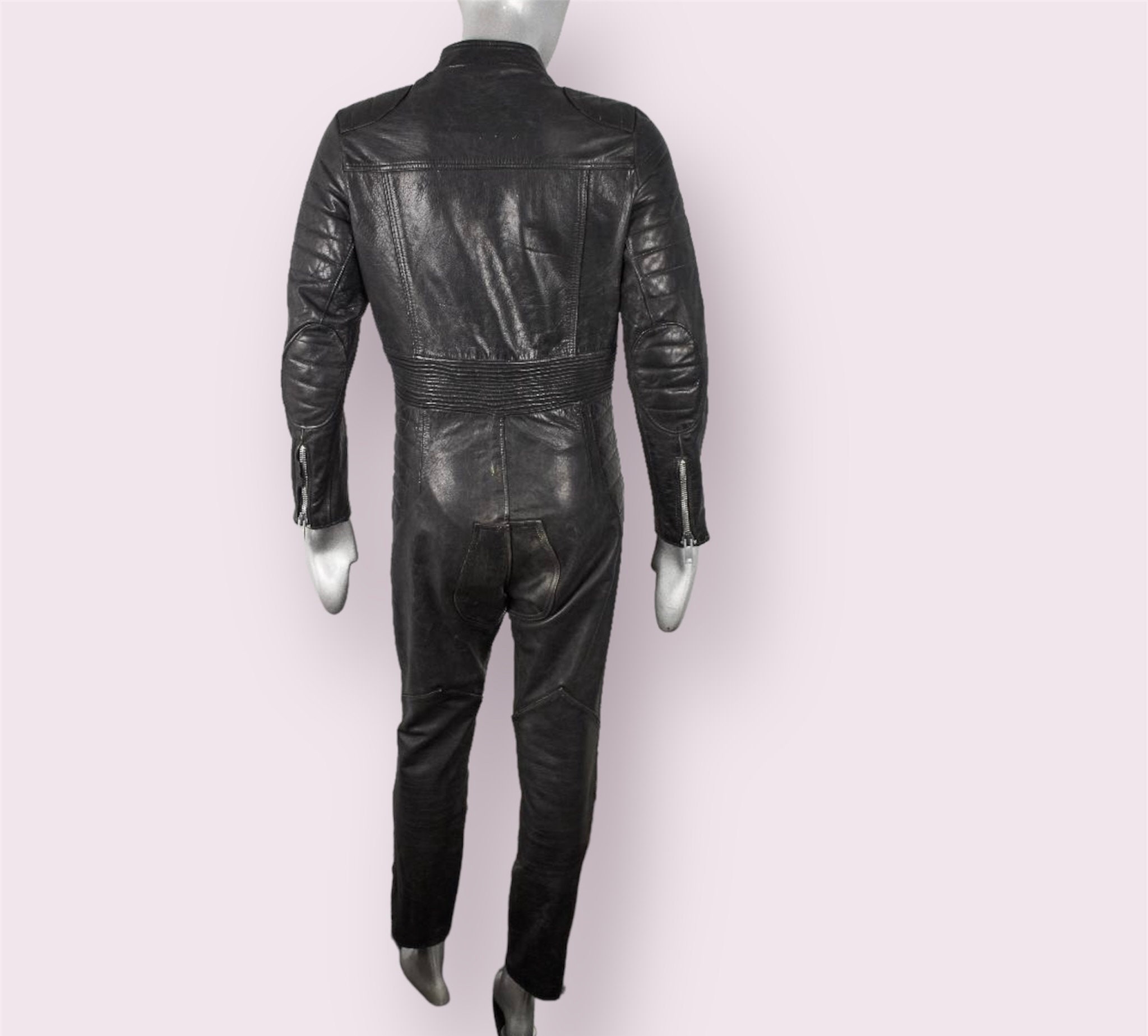 Very Rare Vintage 1970s One Piece Leather Motorcycle Racing Suit Made ...