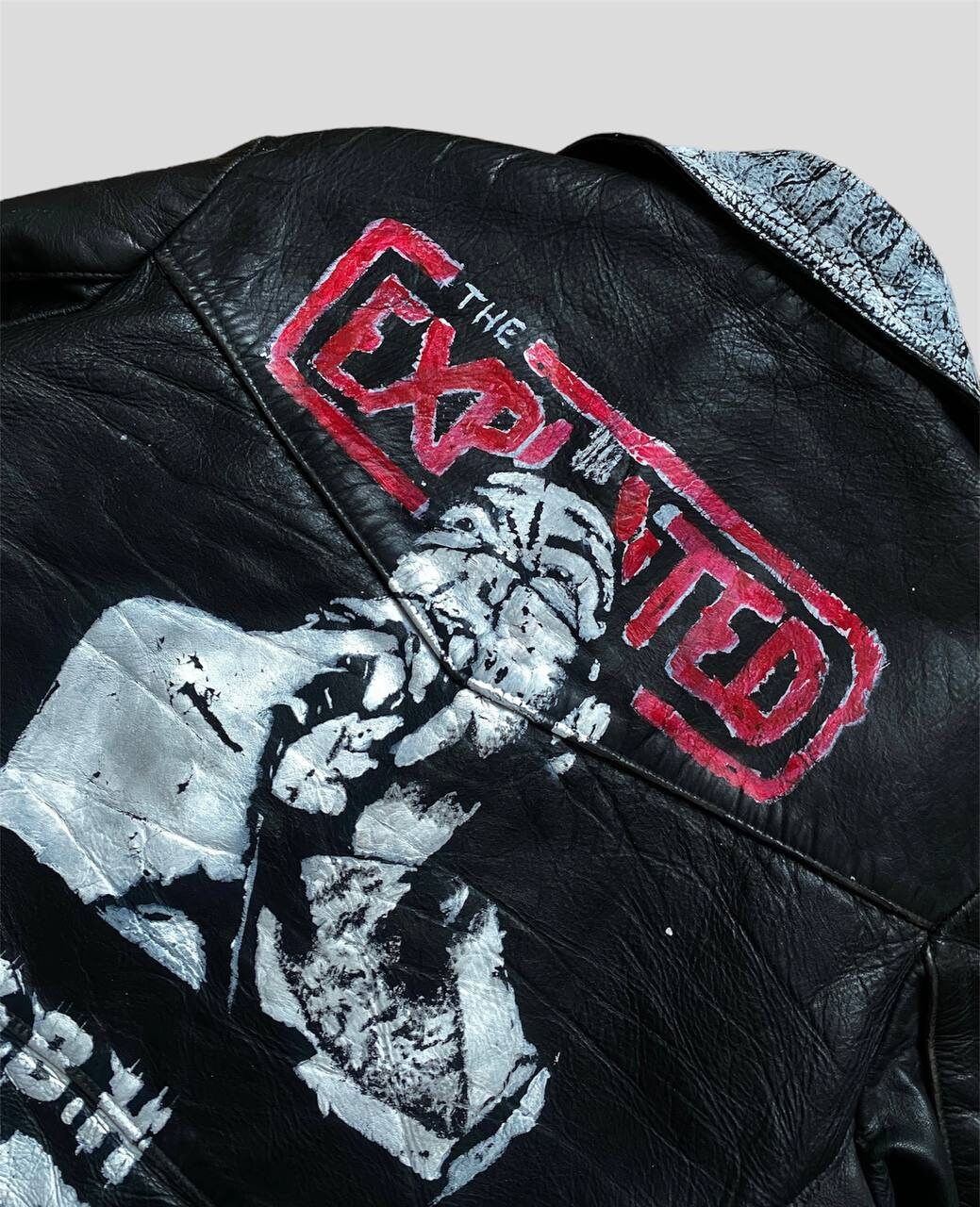 True Punk Customised Vintage Leather Jacket Wolf Leathers Hand-painted ...