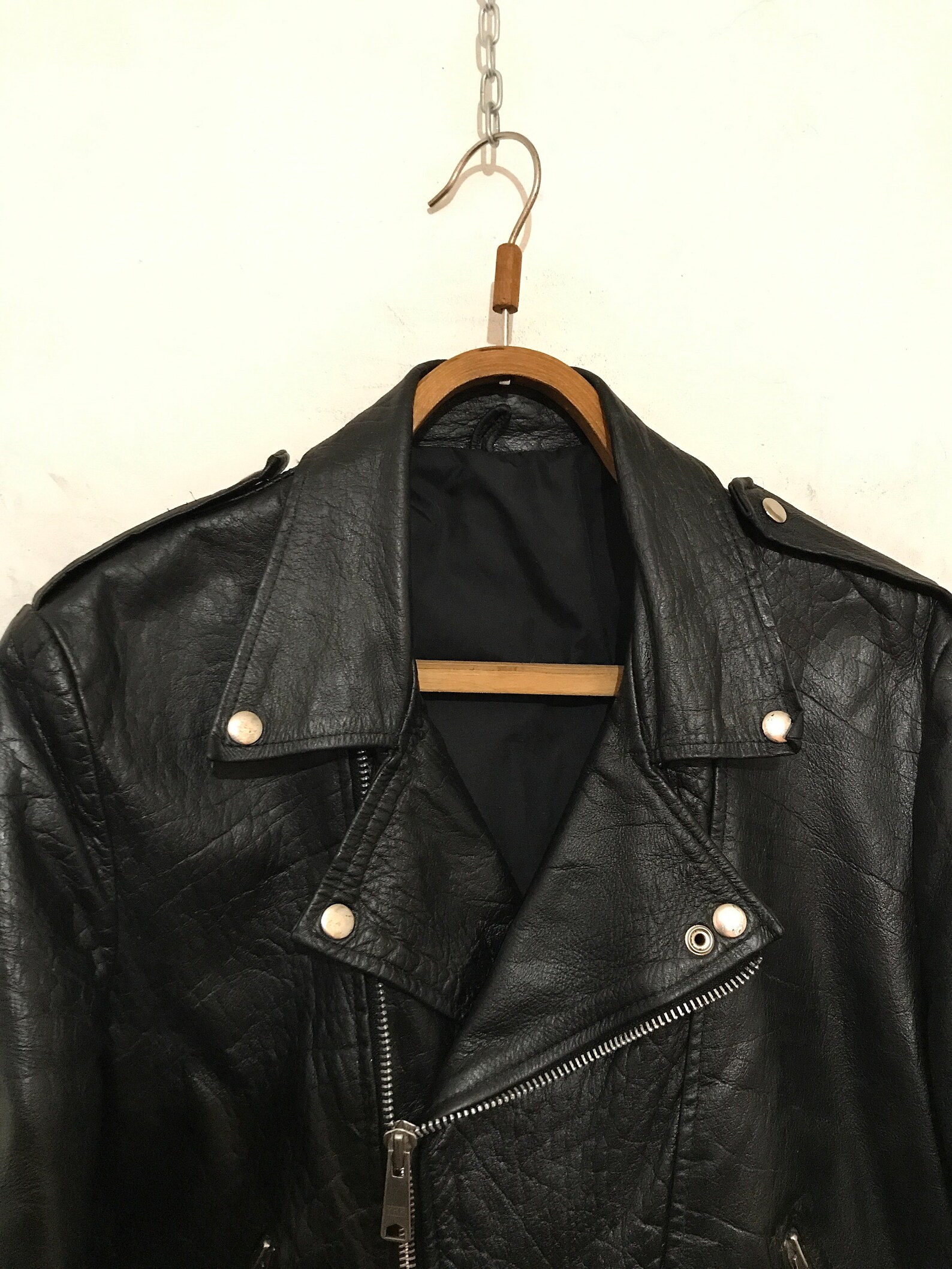 Vintage 80s British True Punk Style Motorcycle Leather Biker Jacket - Etsy