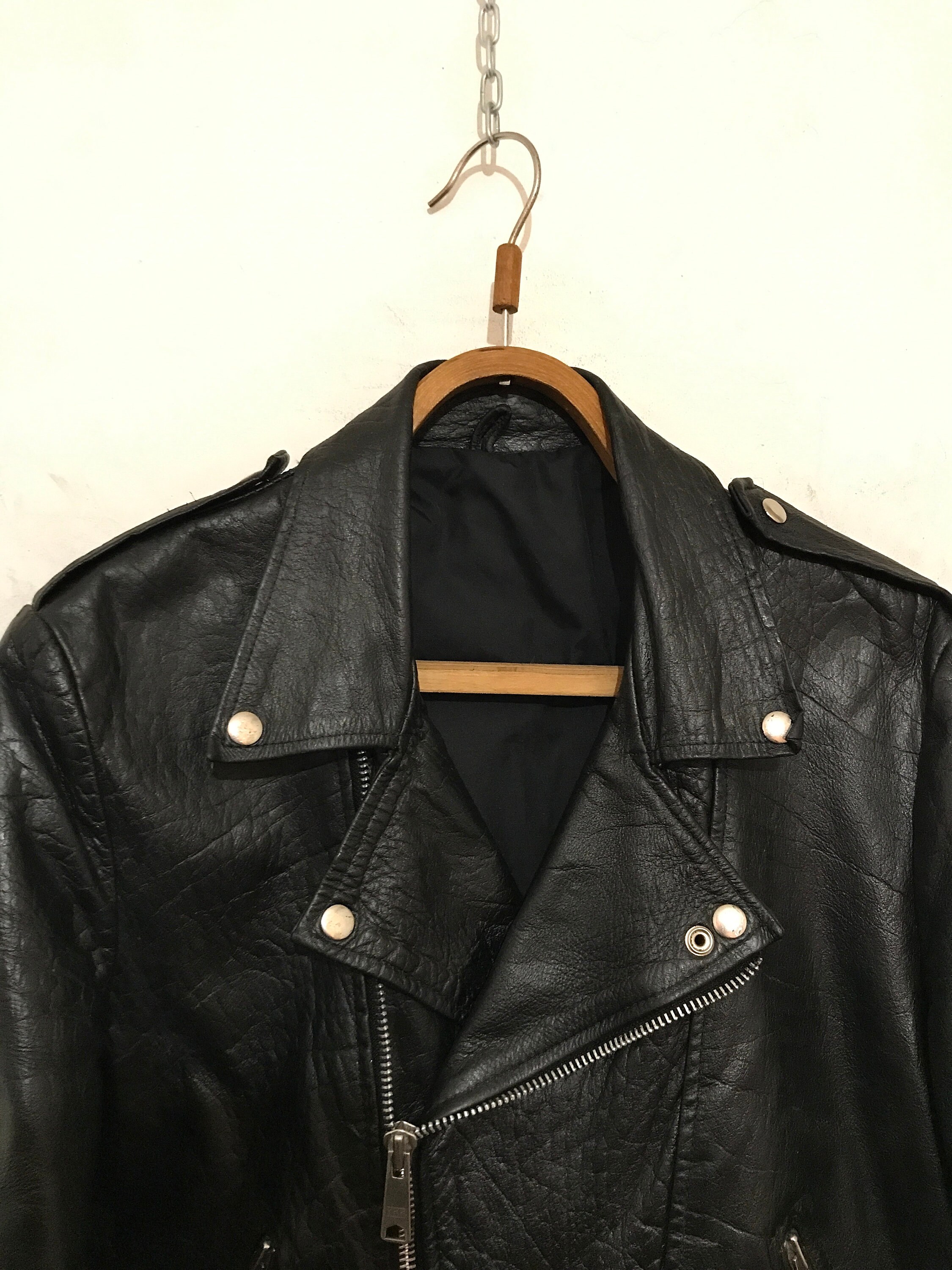 Vintage 80s British True Punk Style Motorcycle Leather Biker Jacket - Etsy