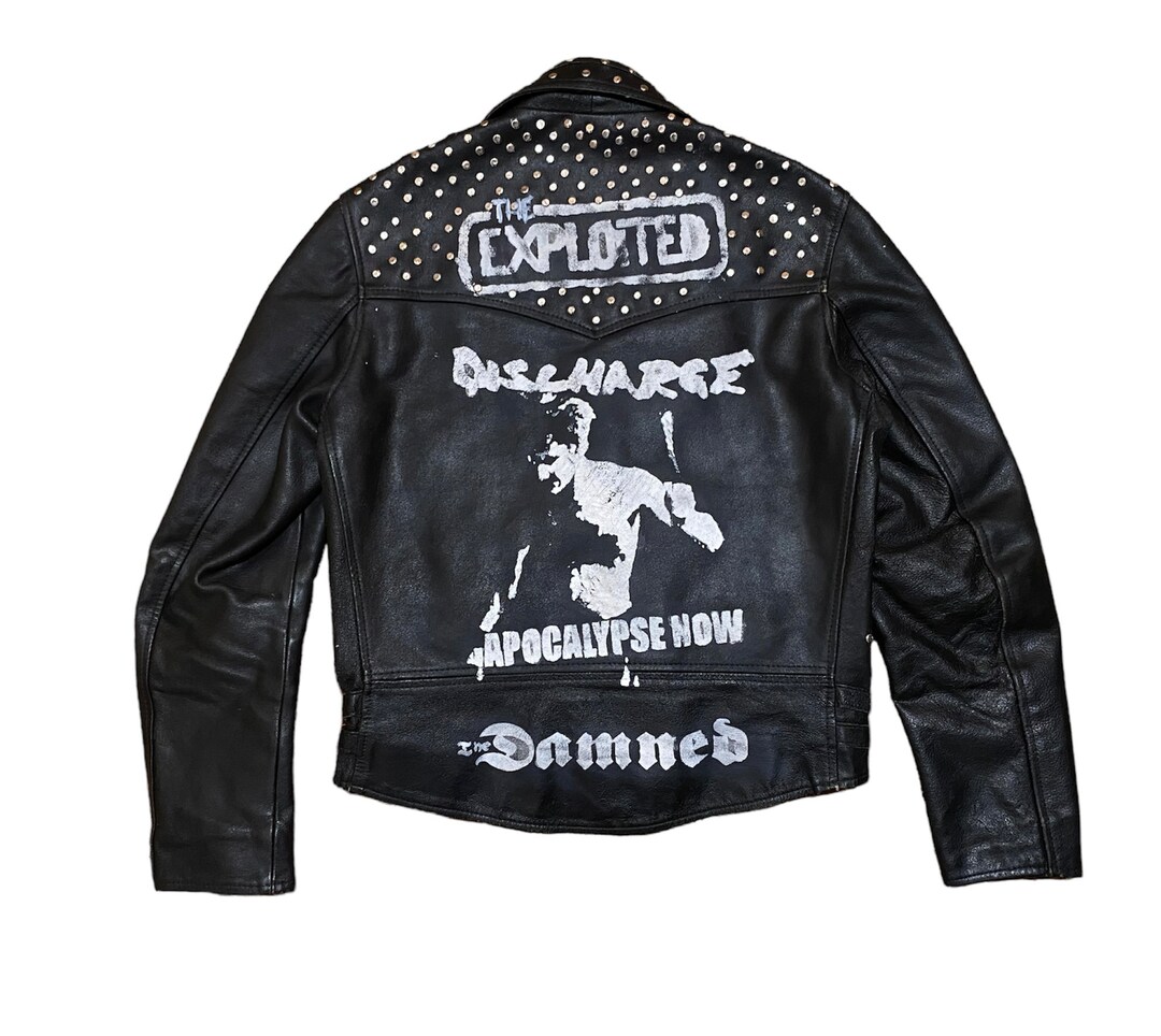 Vintage Campri Everest Studded Battle Punk Biker Leather Jacket Chaos ...