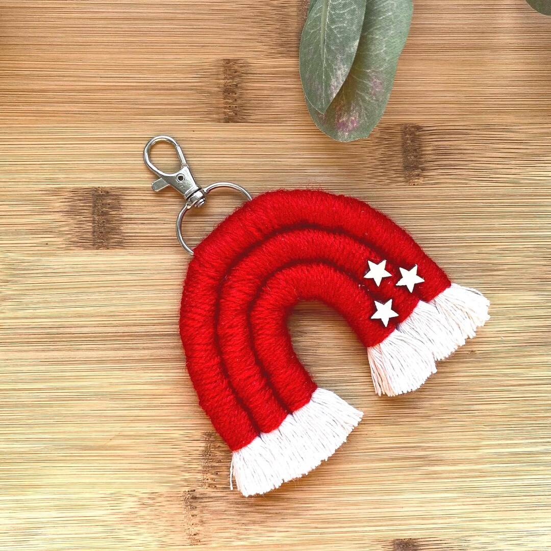 Red Rainbow Keyring, Cute New Home Keychain, Woman Small Keyholder ...