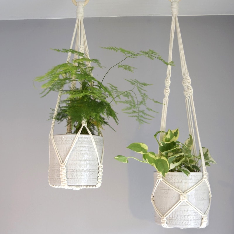 Hanging Macrame Plant Pots - Etsy UK