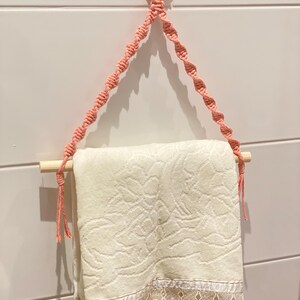 Pink Kitchen Roll Holder Wall Mounted, Boho Tea Towel Hanger, Macrame ...