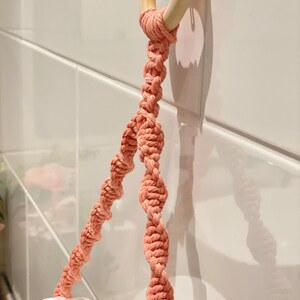 Pink Kitchen Roll Holder Wall Mounted, Boho Tea Towel Hanger, Macrame ...