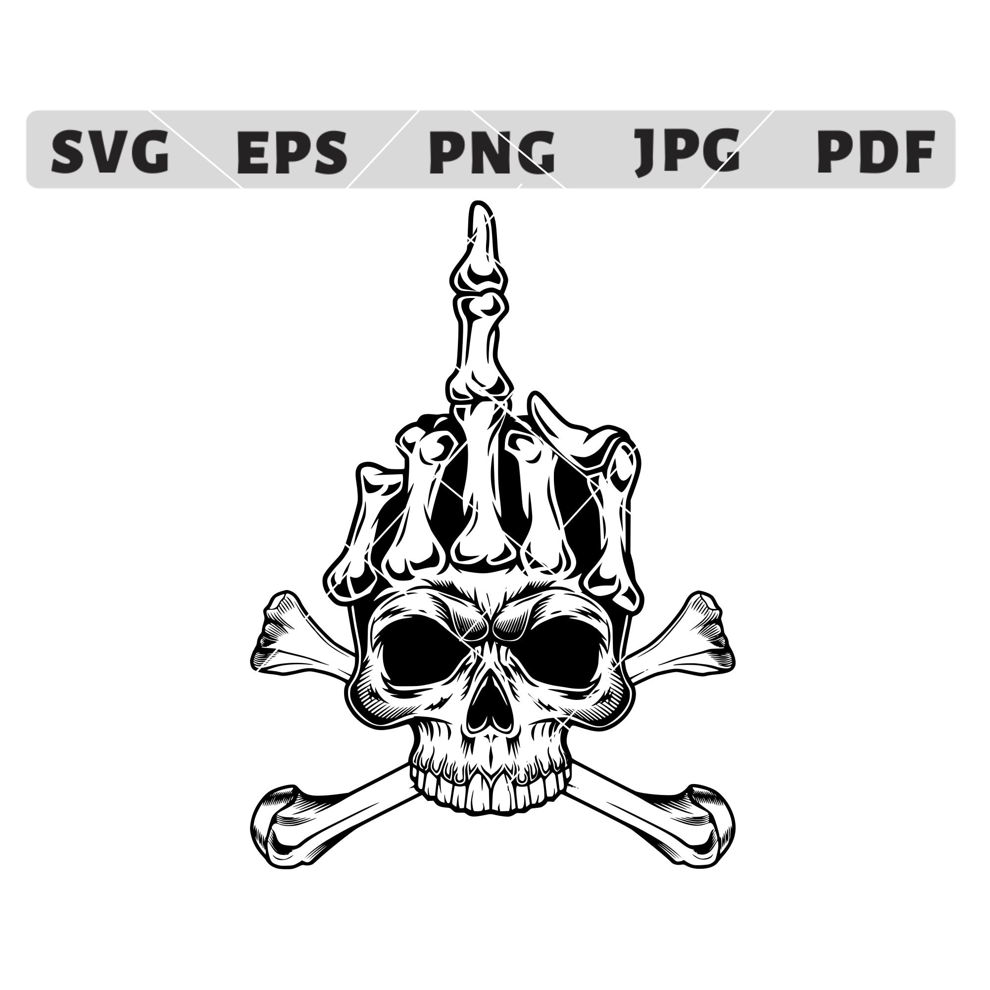 Skelet Middelvinger SVG Middelvinger SVG Digitale Clipart - Etsy Nederland